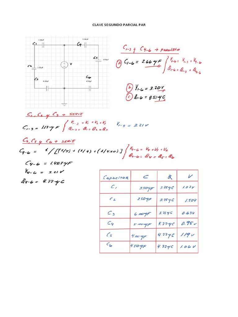Clave Segundo Parcial Par | PDF | Condensador | Electronvoltio