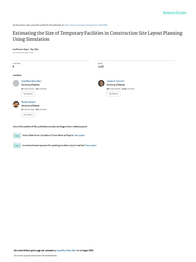 Estimating The Size of Temporary Facilities in Construction Site Layout Planning Using ...
