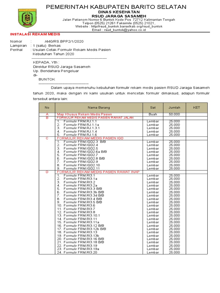 Usulan Cetak RM Pasien | PDF