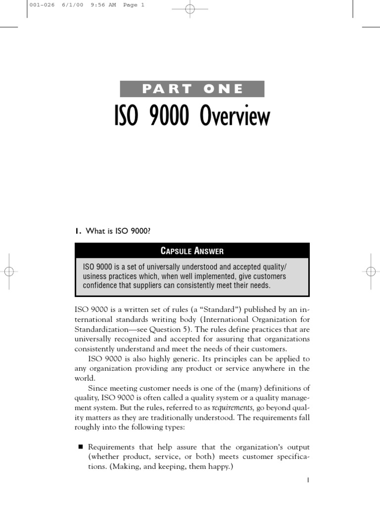 ISO 9000 Overview | PDF