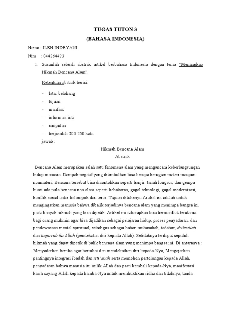 Tugas 3 Bahasa Indonesia | PDF