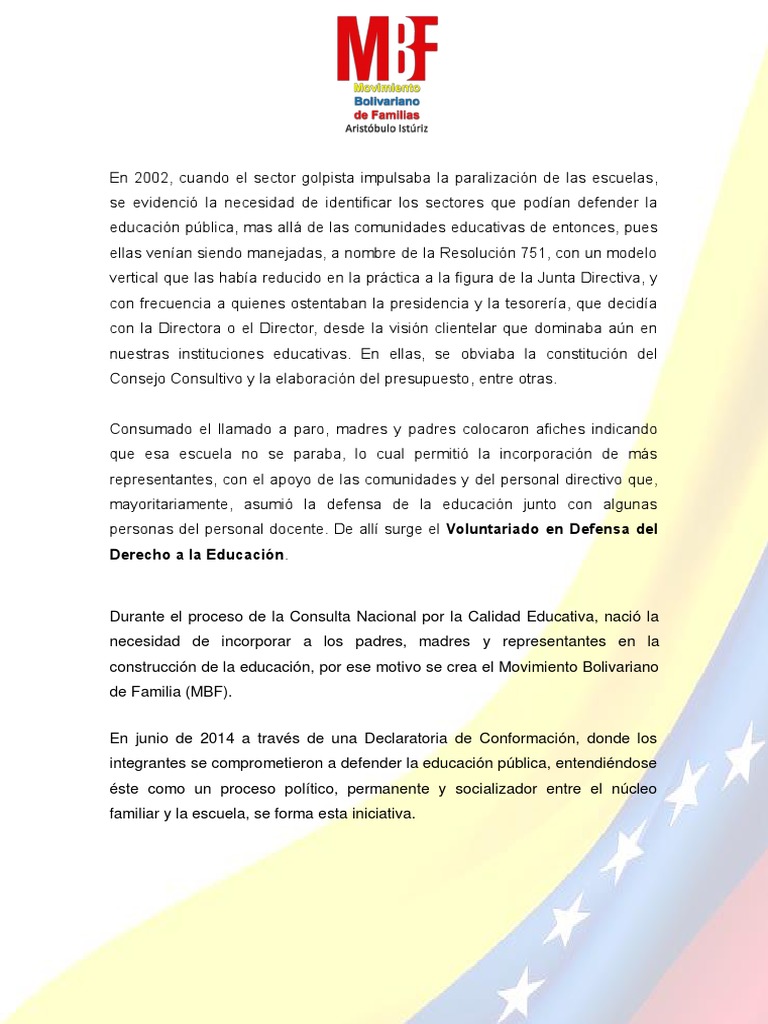 Dossier Movimiento Bolivariano de Familias Aristobulo Isturiz | PDF ...