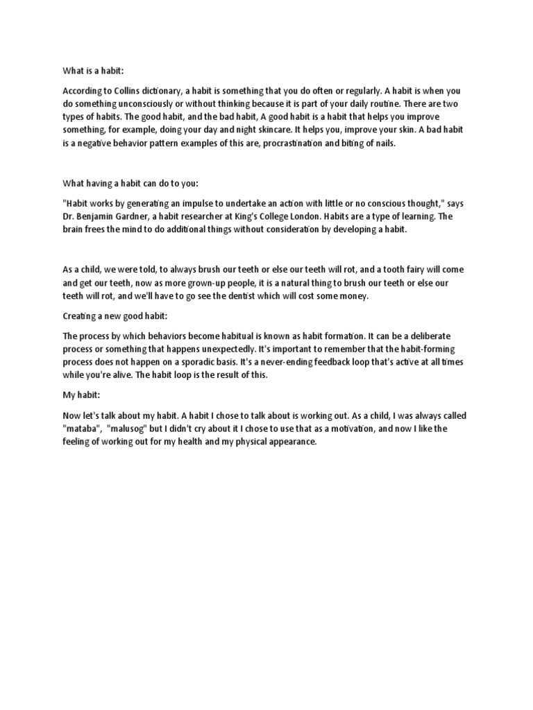 What Is A Habit | PDF | Lifestyle