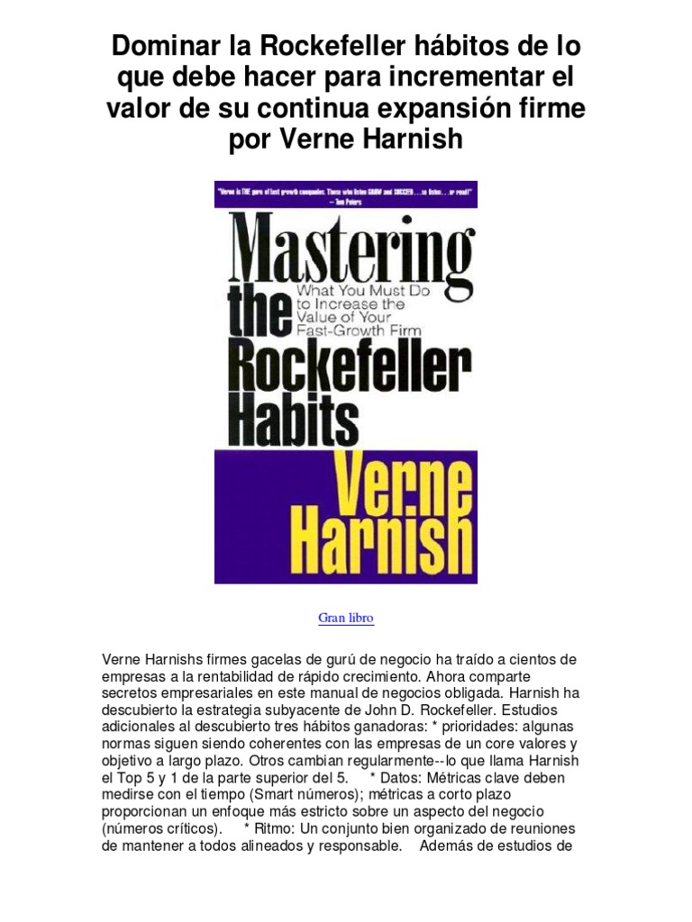 Dominar La Rockefeller Hábitos de Lo Que Debe Hacer para Incrementar El ...
