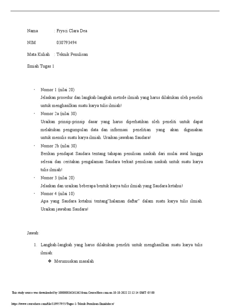 Tugas 1 Teknik Penulisan Ilmiah | PDF | Komputer