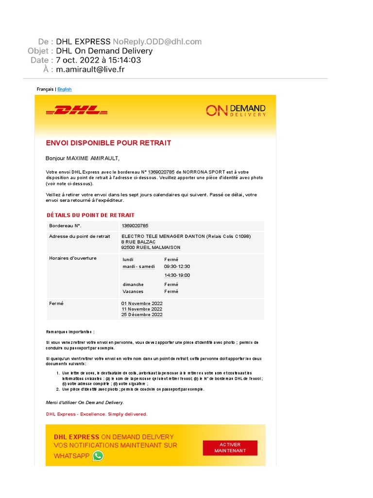 DHL On Demand Delivery | PDF