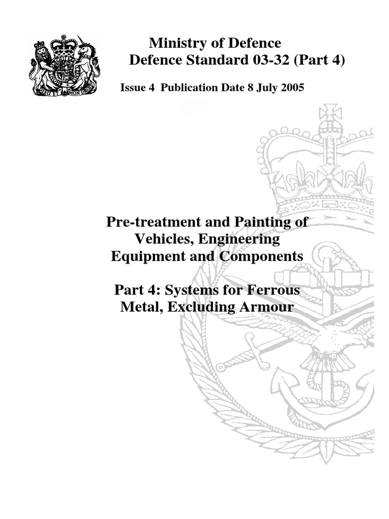 Def Stan 03-32 Part 4 Paint-Systems For Ferrous Metals | PDF | Paint ...