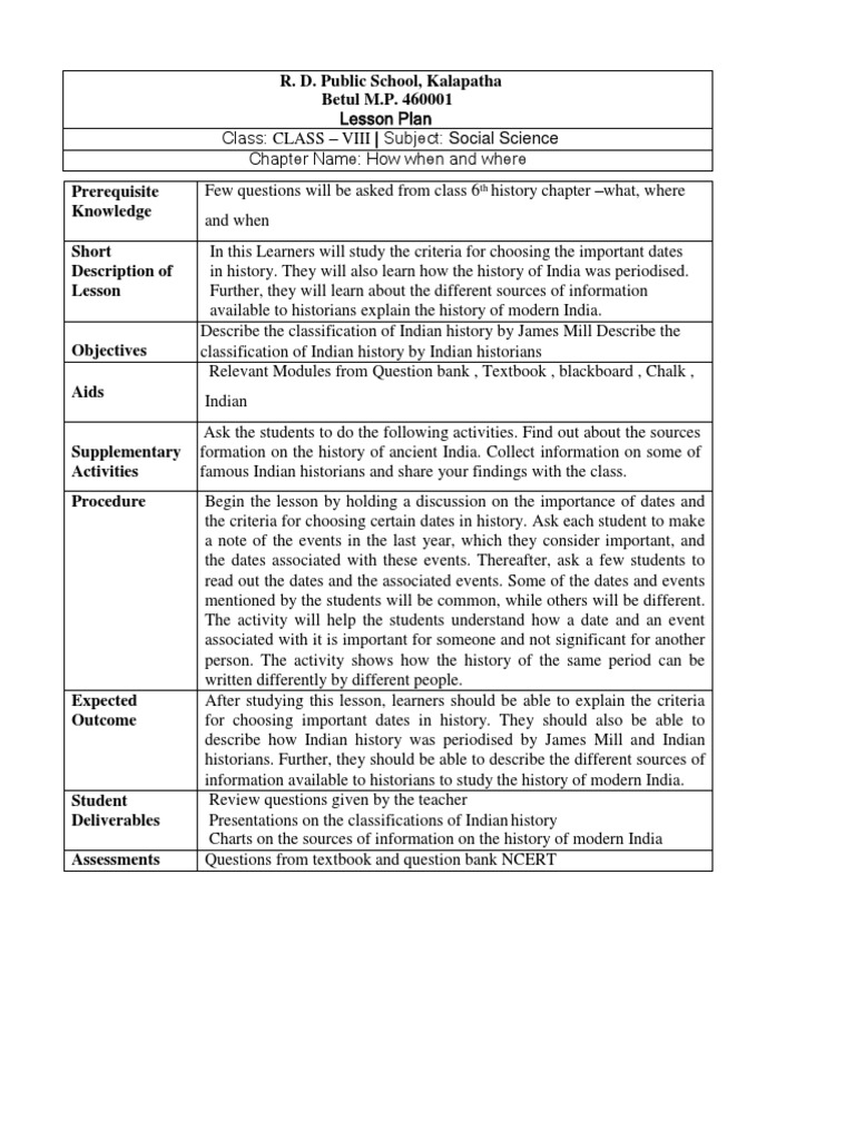 Annual Plan SST Class 8 | PDF | Resource | Delhi