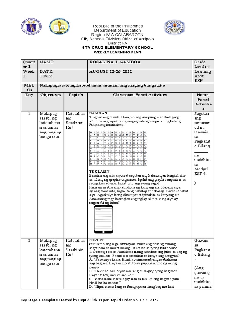 WLP Template 2022 23 | PDF