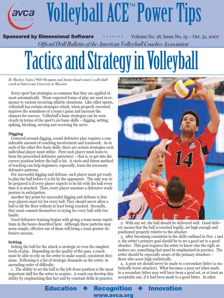PT Tactics and Strategy in Volleyball | PDF | Volleyball | Ball Games