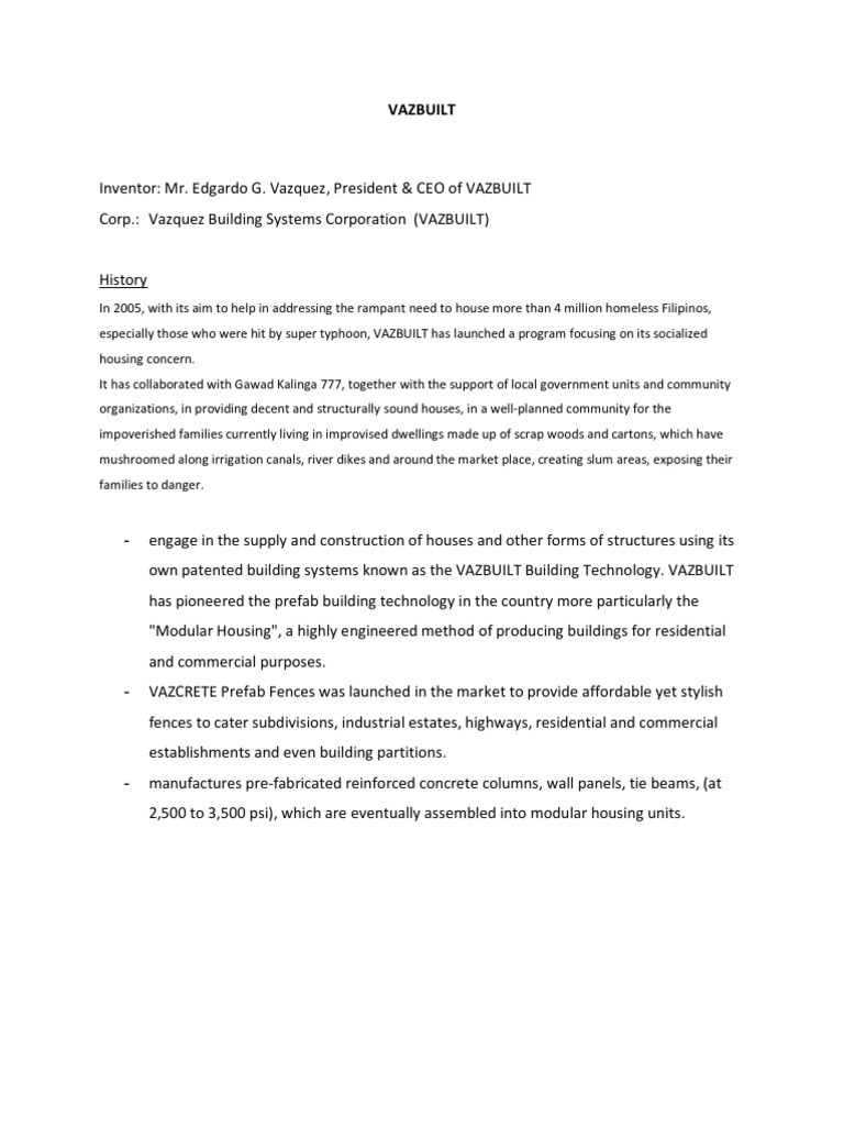 Vazbuilt Modular Housing System | PDF | Social Science | Home & Garden