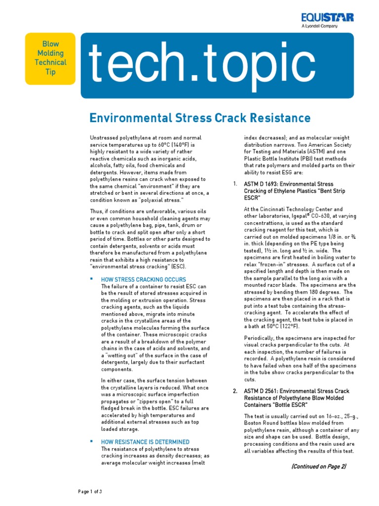 ESCR PDF | PDF | Polyethylene | Chemistry