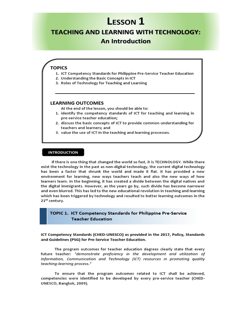 TTL 1 Lesson 1 | Download Free PDF | Educational Technology | Teaching ...