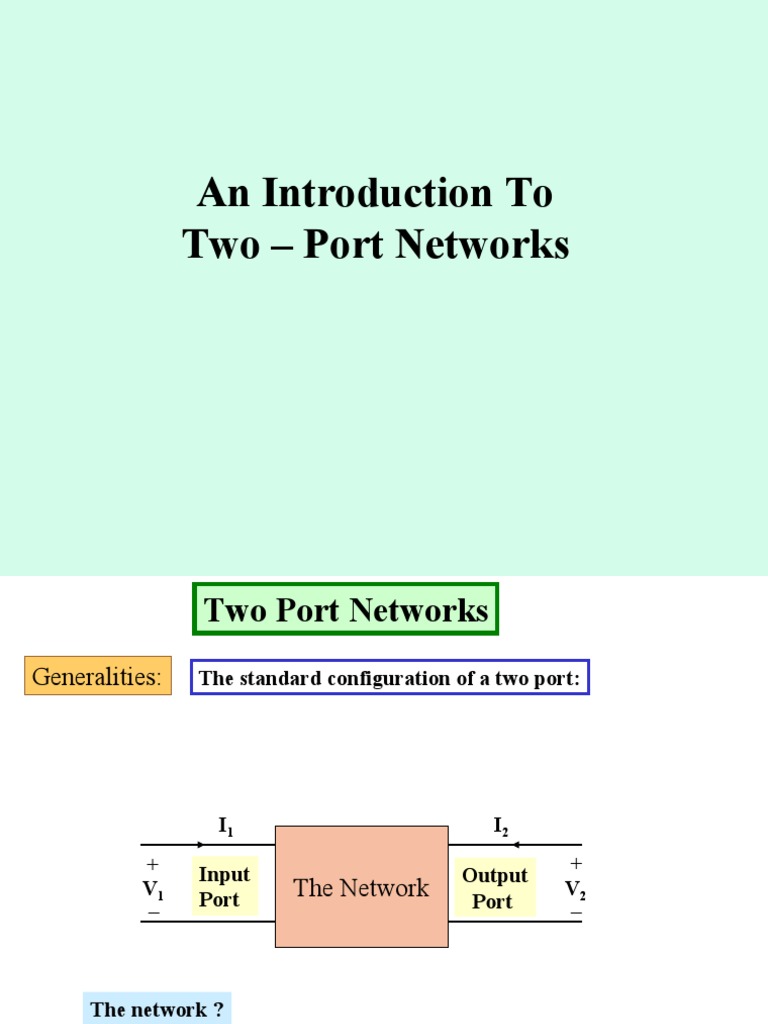 Introduction to Two-Port Networks | PDF | Applied Mathematics ...