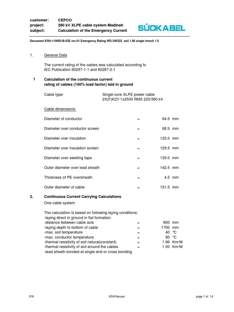 Emergency Current Rating Calculation | PDF | Electromagnetism | Electricity