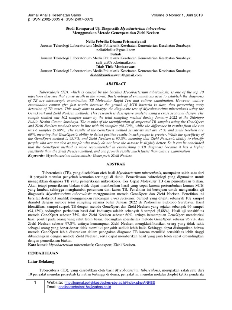 Manuskrip Nella Febrilia DP P27834121081 | PDF | Tuberculosis | Epidemiology