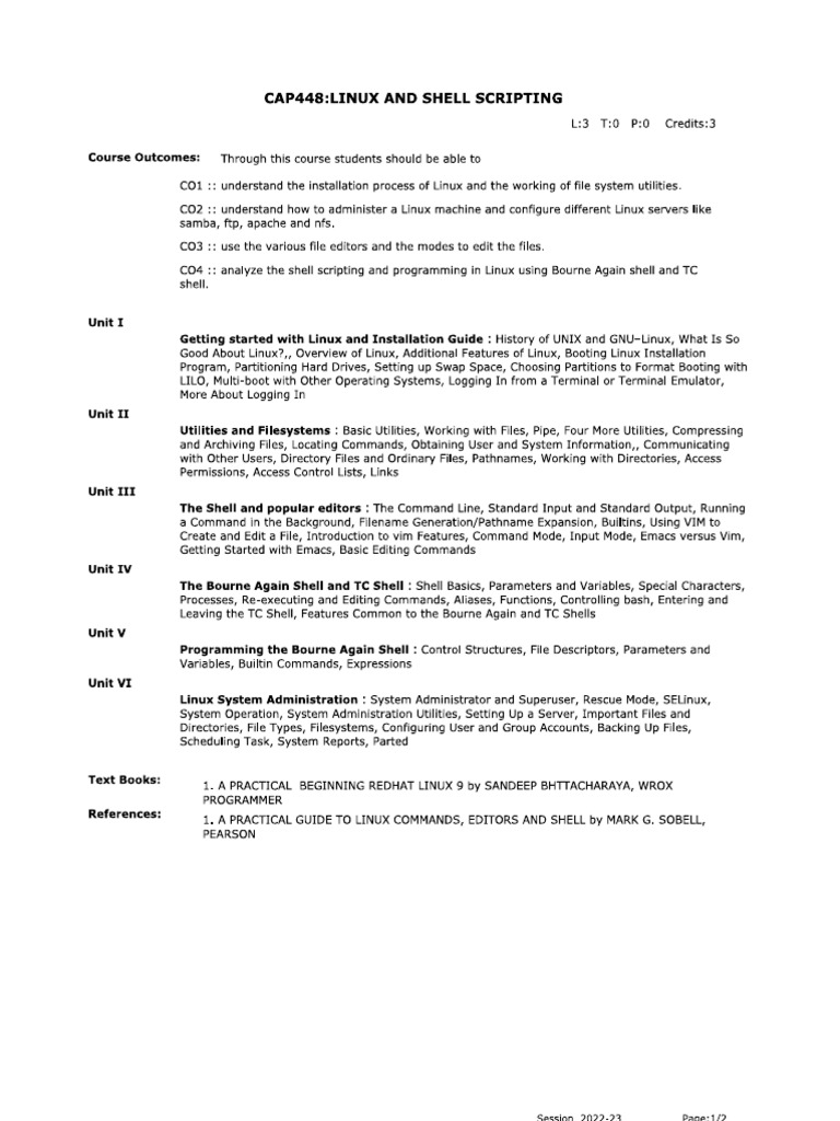 Cap448linux And Shell Scripting Pdf 