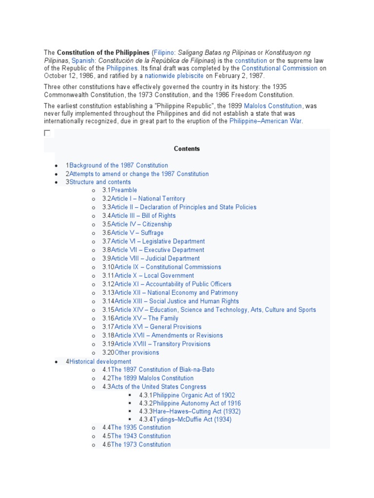 Constitution of The Philippines | PDF | Philippines | Sources Of Law