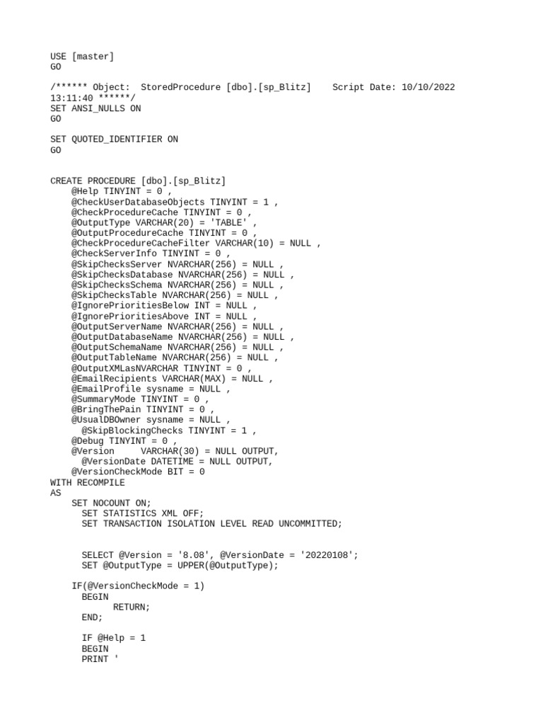 SP Blitz | PDF | Microsoft Sql Server | Copyright