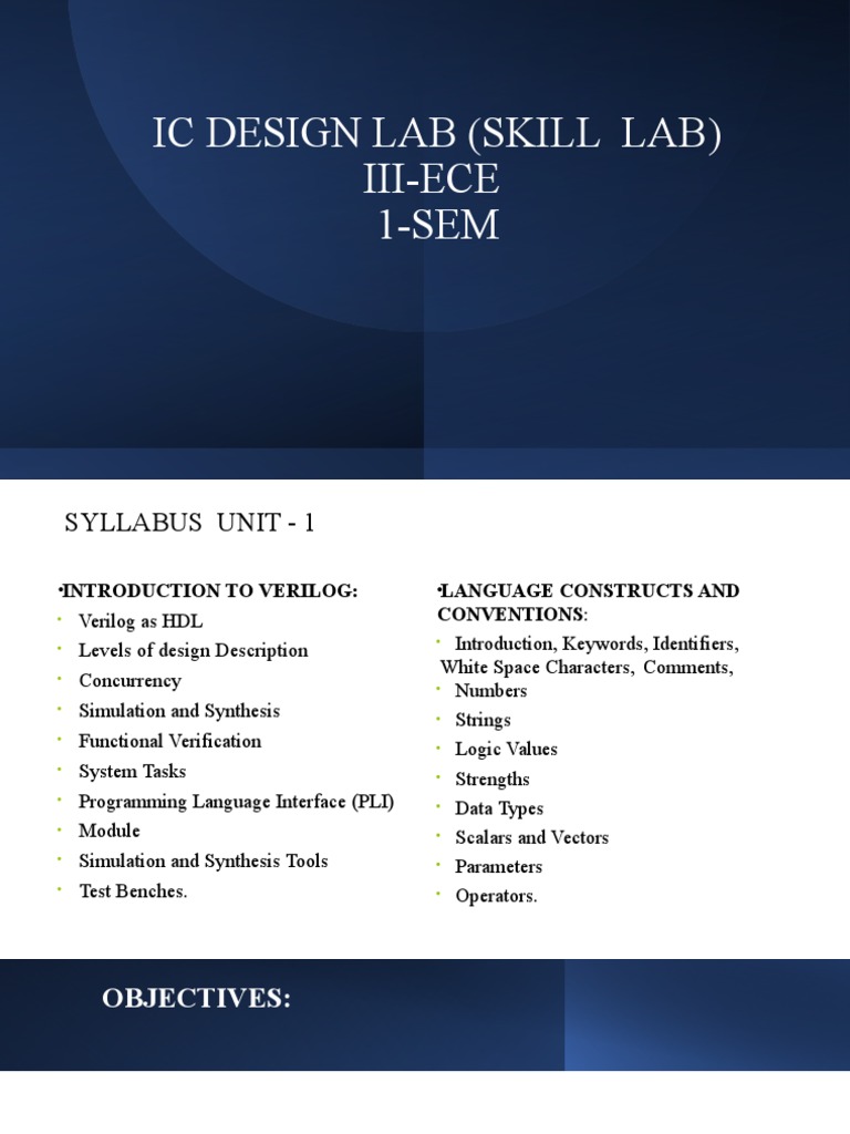 Digital Ic Design Skill Lab | PDF | Hardware Description Language | Logic Synthesis