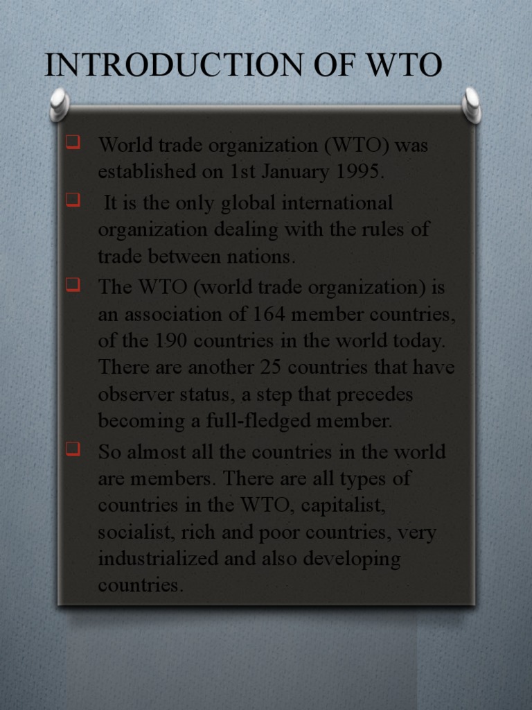 Introduction of Wto | PDF | World Trade Organization | International Trade