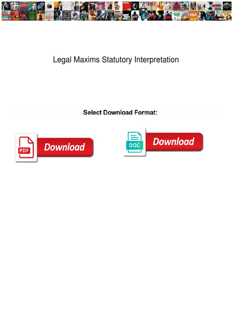 Legal Maxims Statutory Interpretation | PDF | Statutory Interpretation ...