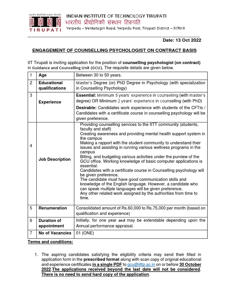 IIT Tirupati Notification | PDF