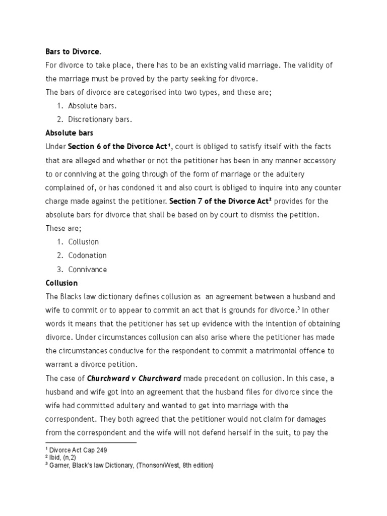 Absolute Bars | PDF | Divorce | Marriage