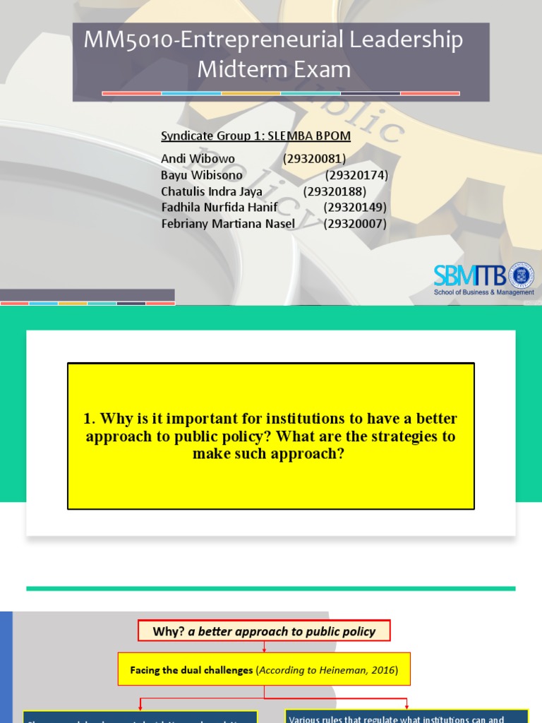 Midterm SG1 - EL - SLEMBA - Complete Explanation | PDF | Policy | Colin Powell