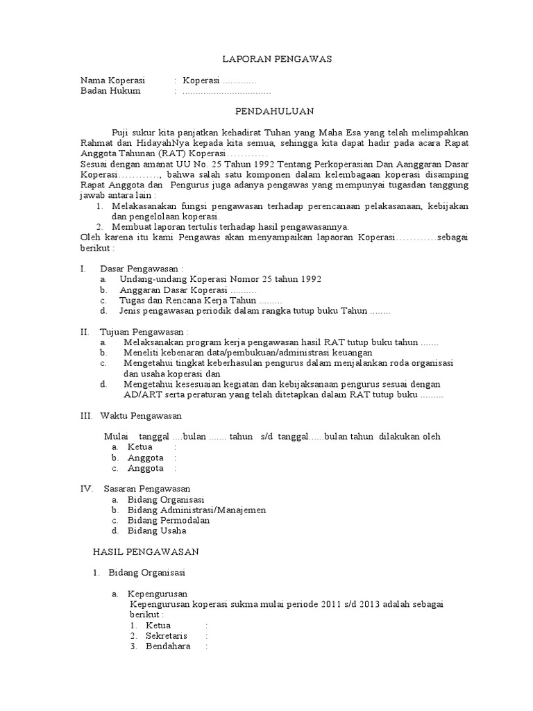 Laporan Pengawas | PDF