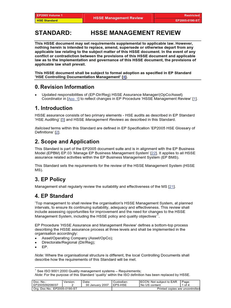 Standard HSSE Managements. | PDF | Risk Management | Audit