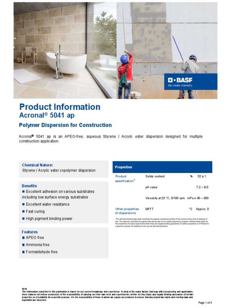 Acronal 5041 - TDS | PDF