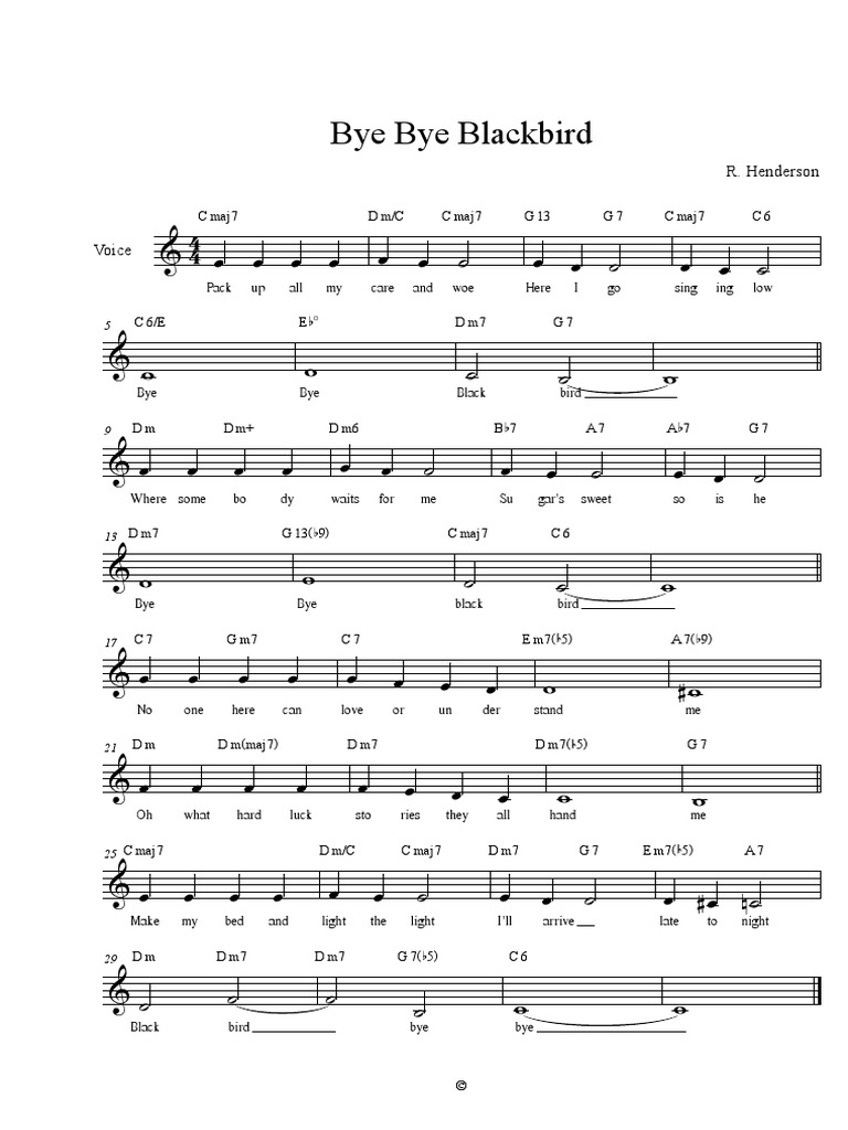 Bye Bye Blackbird C | PDF