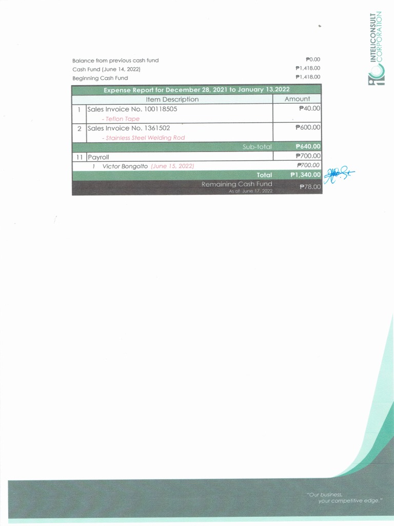Sample Table For Liquidation | PDF