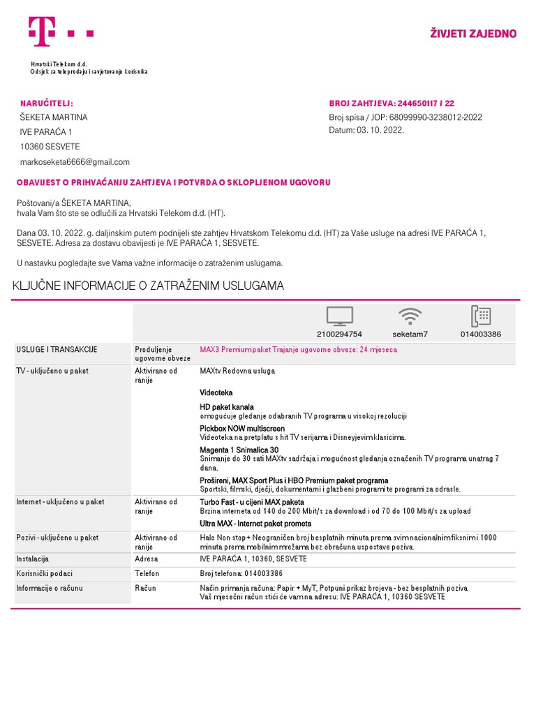 Zahtjev 248310149 | PDF