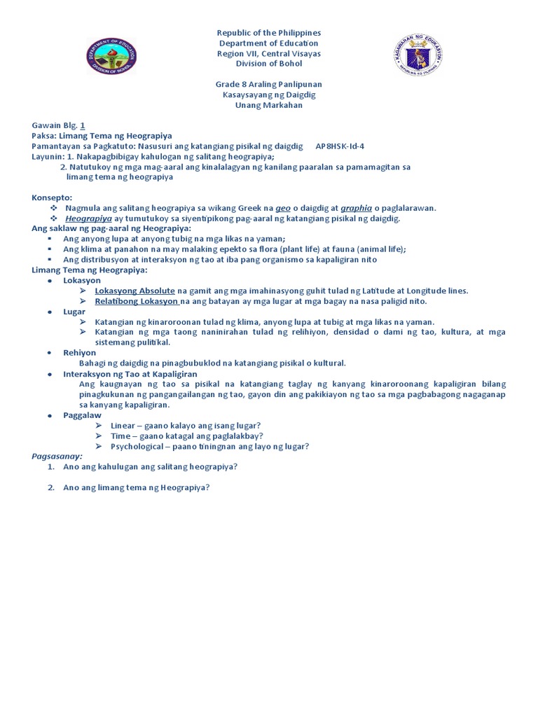 AP 8 Modules 1st Grading Complete | PDF