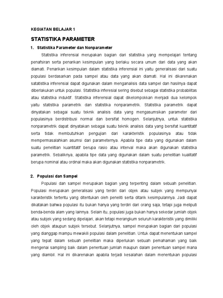 Statistik Parameter | PDF