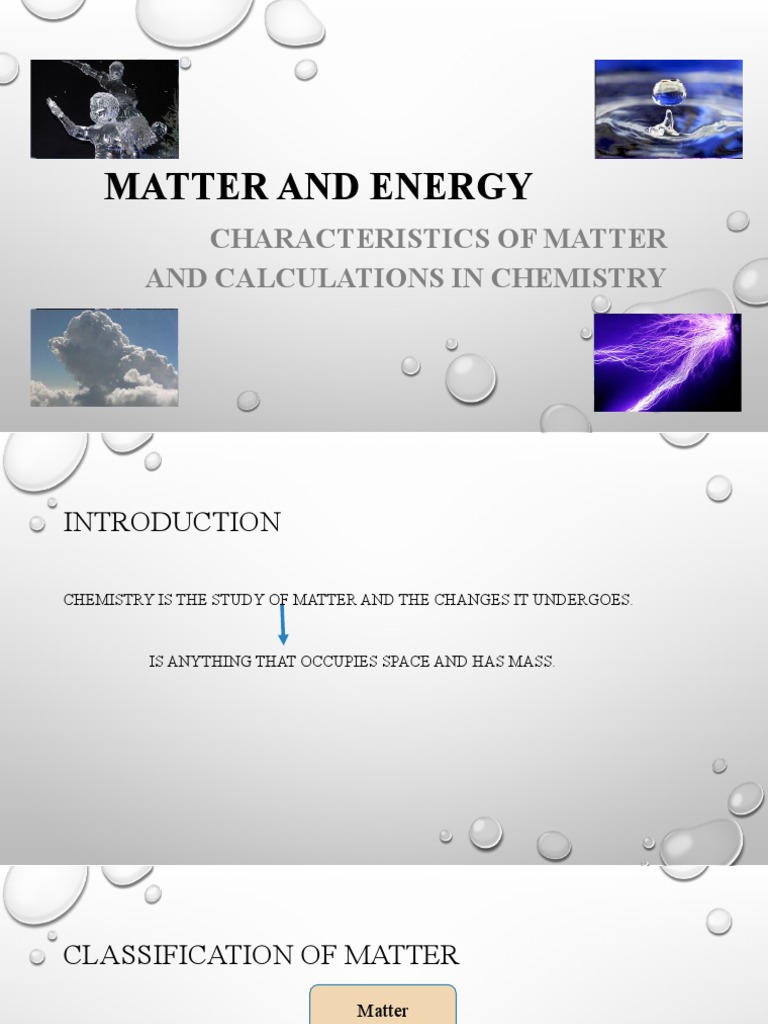 SCI 104 Lecture 2 Characteristics of Matter and Calculations in Chemistry | PDF | Chemical ...