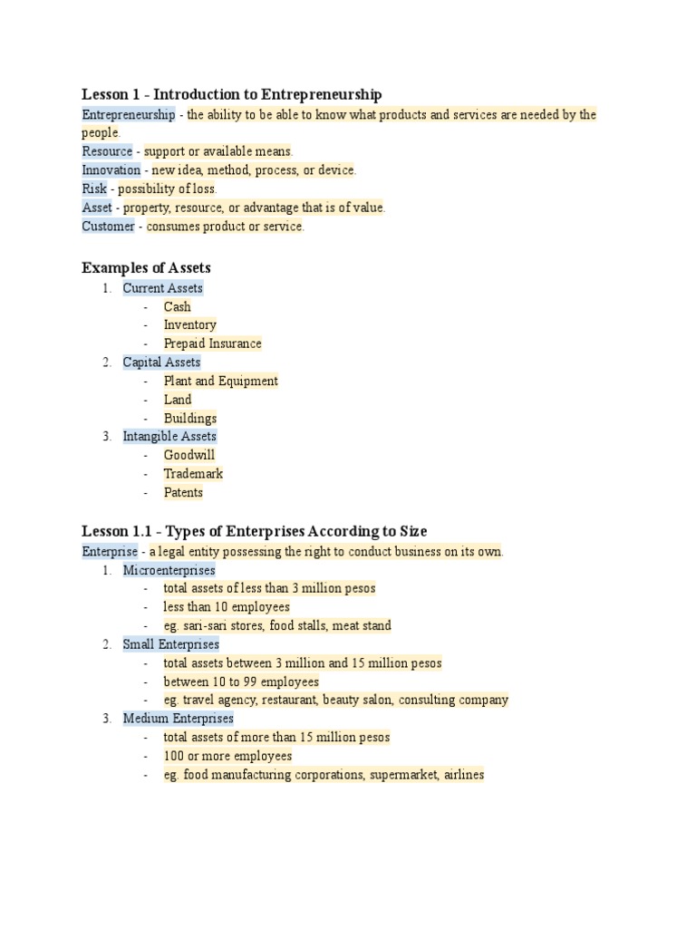 Entrepreneurship Reviewer | PDF | Entrepreneurship | Business