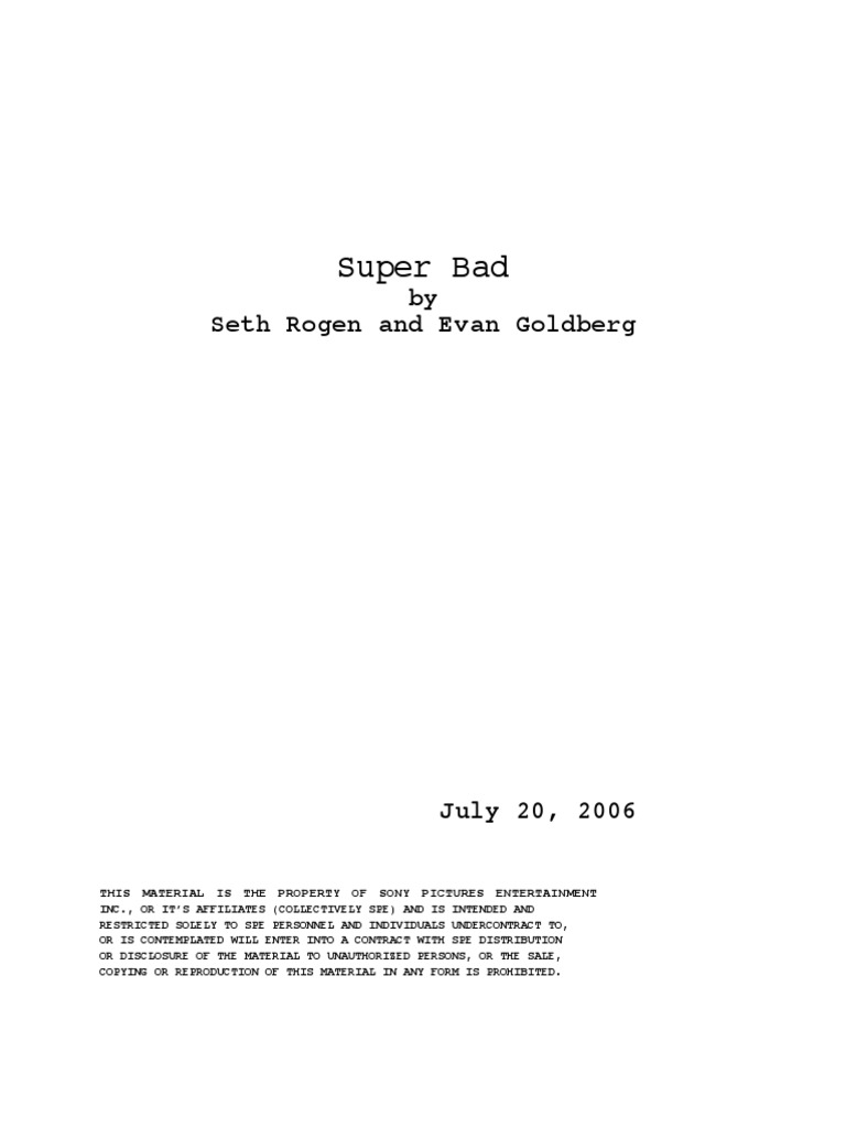 Superbad Script | PDF