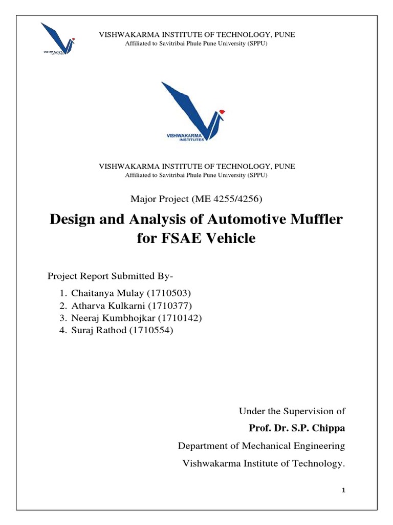 (Atharva Major Project) Design and Analysis of Automotive Muffler For ...