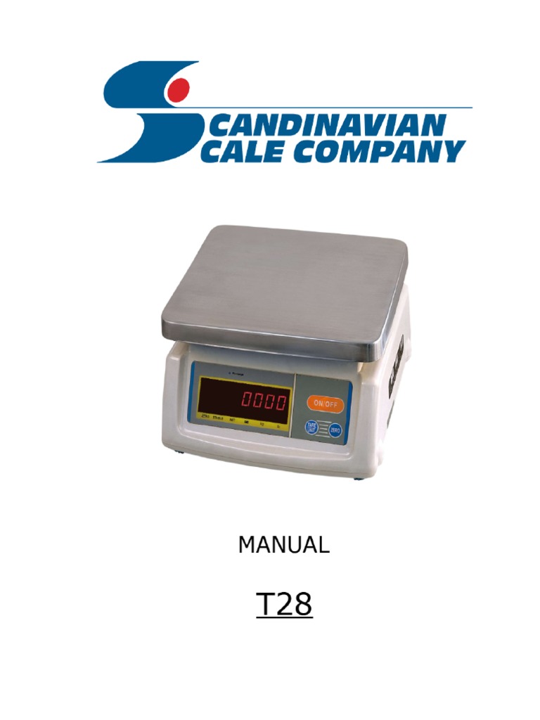 T-Scale Calibration T28 Scandinavian Scale Company T28 User Manual - Manualzz | PDF