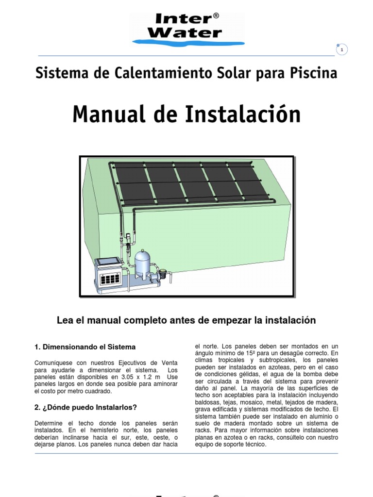 Manual Instalacion Paneles Solares | PDF | Tornillo | Bomba