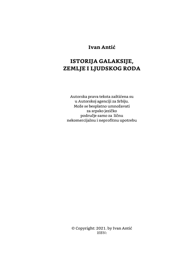 Istorija Galaksije I Coveka | PDF