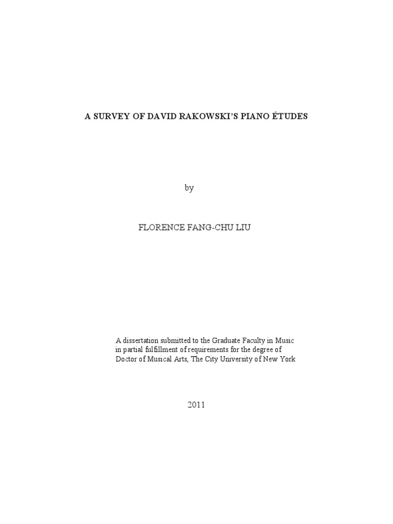 A Survey of David Rakowski's Piano Etudes | PDF | Frédéric Chopin ...
