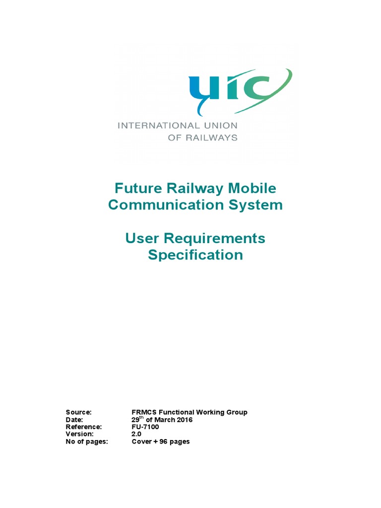 Frmcs User Requirements | PDF | Interoperability | Computing
