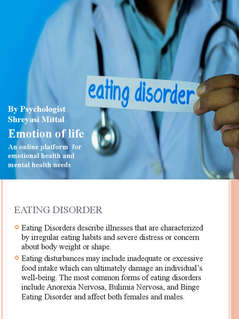 Eating Disorder Ppt By Shreyasi Mittal Pdf Binge Eating Disorder