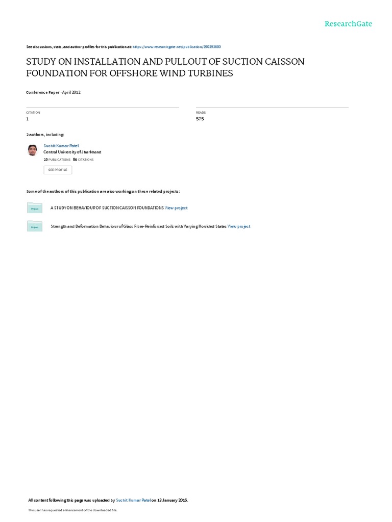 Study On Installation and Pullout of Suction Caisson Foundation For OWT ...