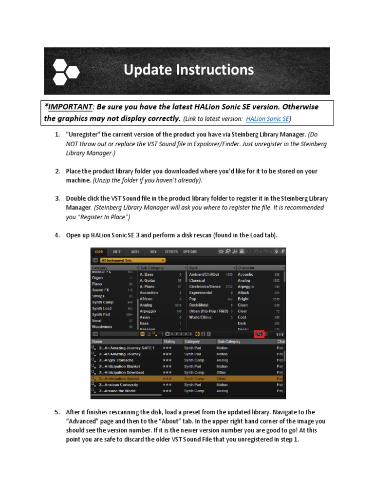 Update Instructions | PDF