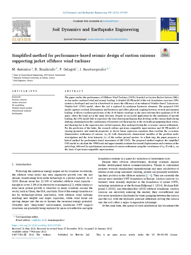 Simplified Method For Performance-Based Siesmic Design of Suction ...